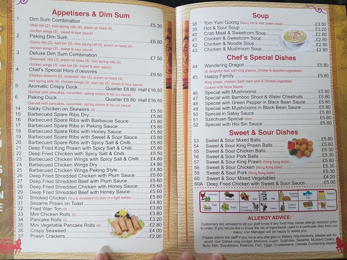 Menu at New World Express fast food, Peterborough