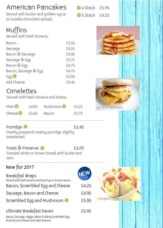 Menu at Surfside Takeaway pub & bar, England