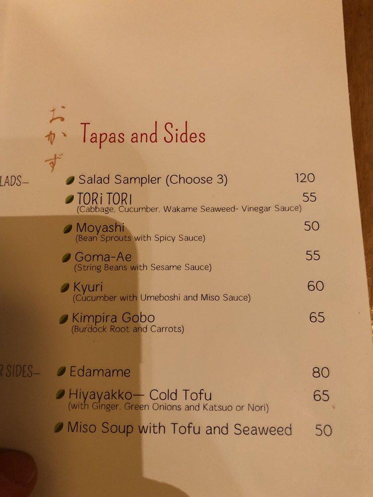 Menu at TORi TORi — Japanese Brochette restaurant, Buenos Aires