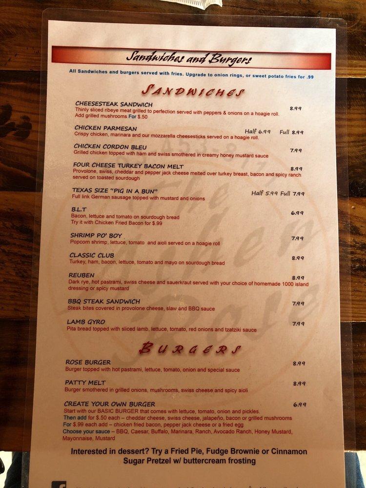 Menu at The Ashen Rose pub & bar, Greenville