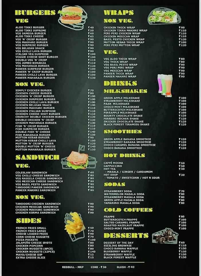 Menu at Wat a Burger -Bani square, Gurugram