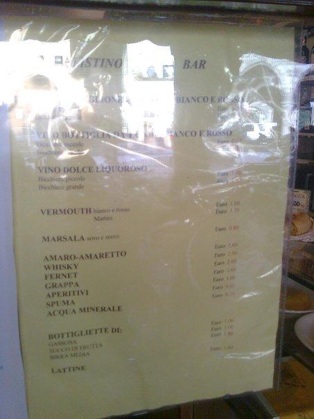 Menu da Da Vittorio ristorante, Chiavari