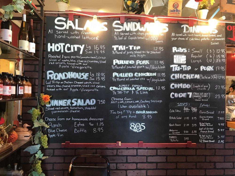 Menu at Hot City BBQ, Los Banos