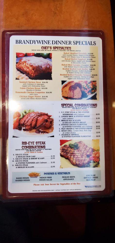 Menu at Brandywine Diner restaurant, Wilmington