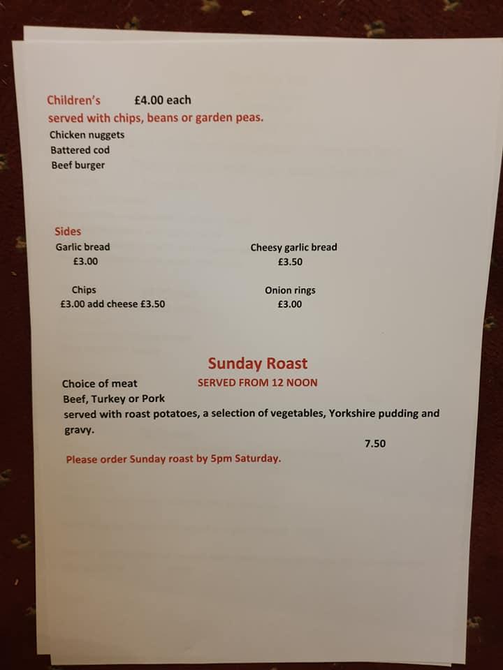 Menu at The Ship Inn pub & bar, Highley, Severnside