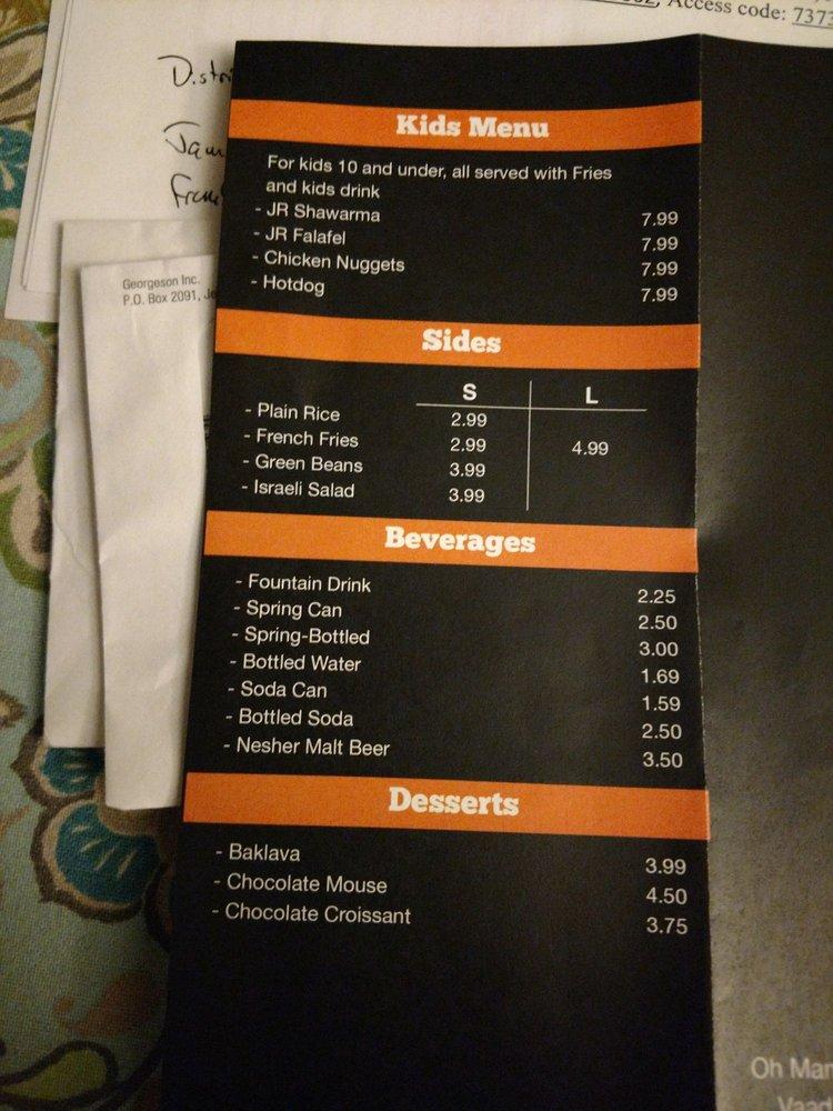 Menu at Oh Mama Grill restaurant, Rockville