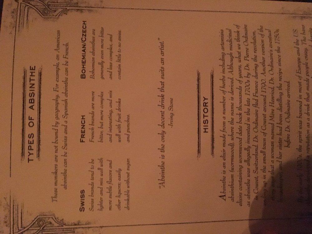 Menu at Volstead's Emporium pub & bar, Minneapolis