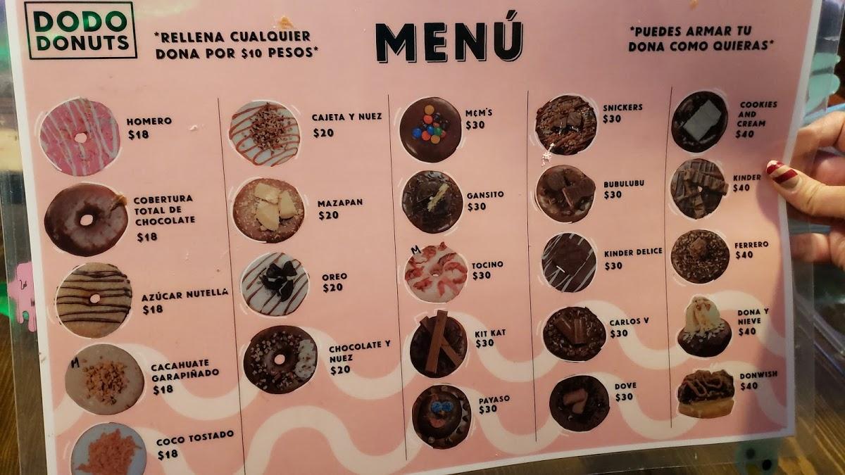 Menu at Dodo Donuts, Chihuahua, Plaza Senda Reliz prolongación Teófilo ...