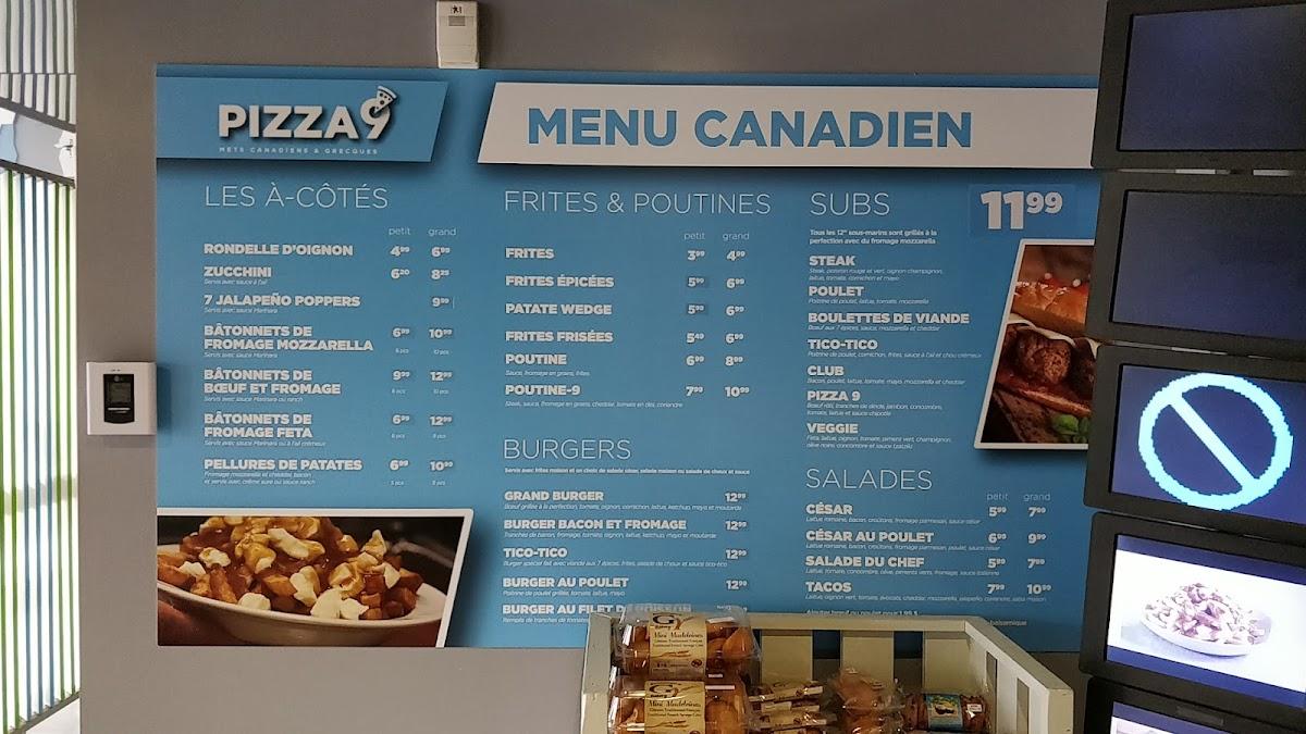 Menu au PIZZA 9 pizzeria, Gatineau