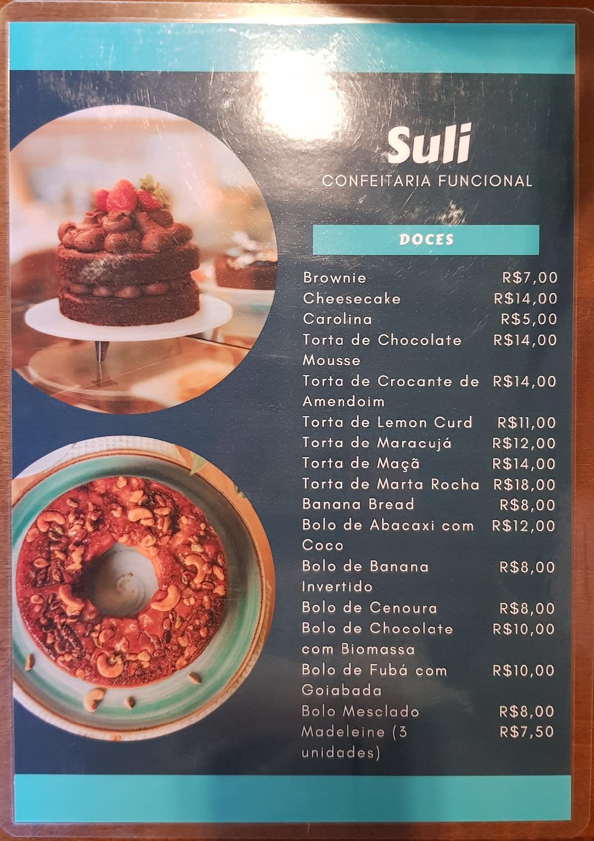 Menu em Suli Confeitaria e Padaria Funcional, Curitiba