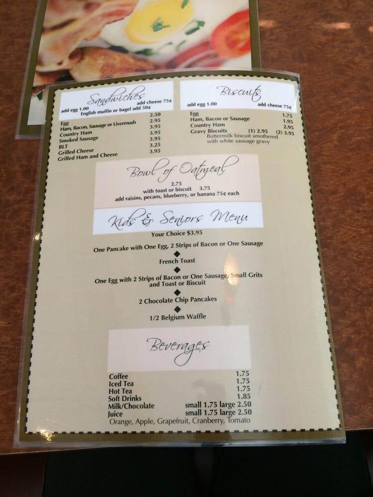 Menu at Tryon House restaurant, Charlotte, 215 E Exmore St