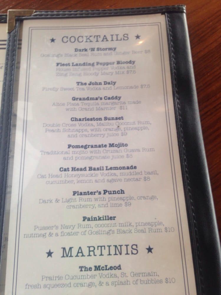 Menu at Fleet Landing Restaurant & Bar, Charleston