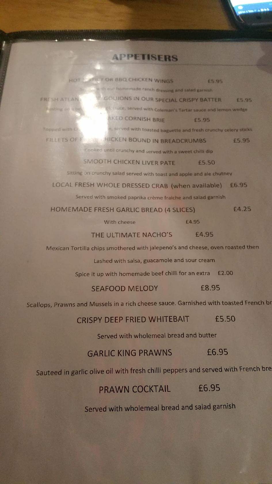 Menu at Kings Arms pub & bar, Ludham, High St