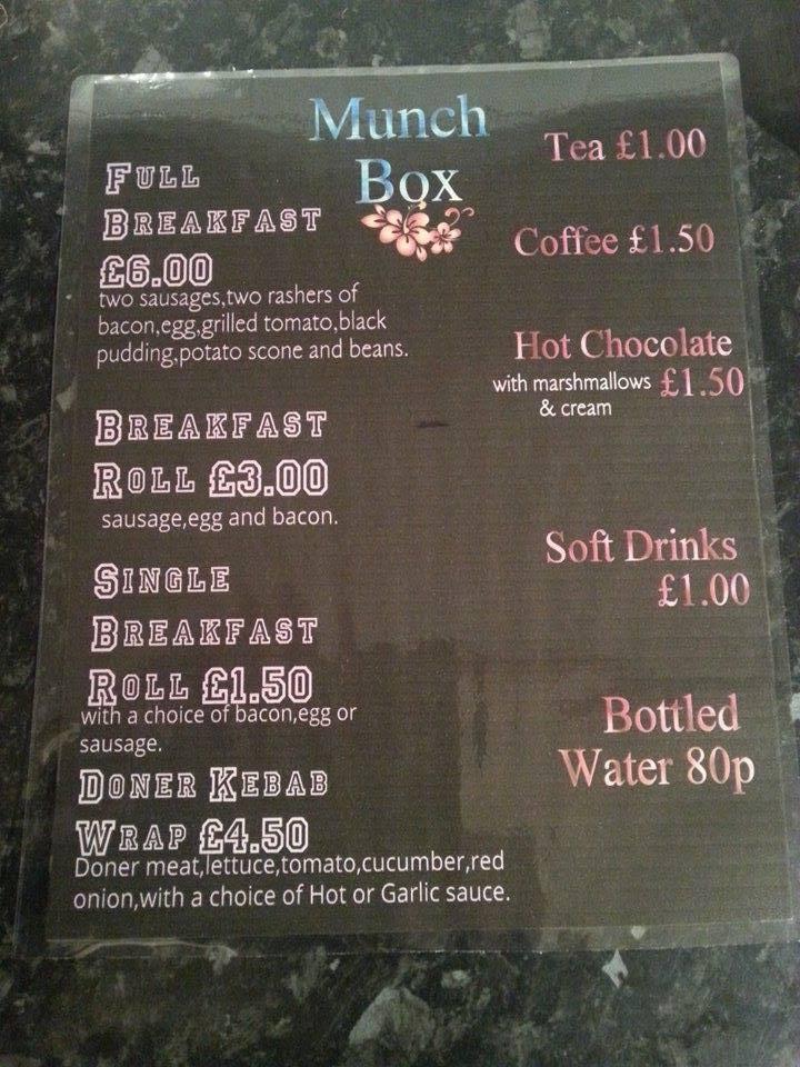 Carta de comida rápida MUNCH BOX, Ullapool