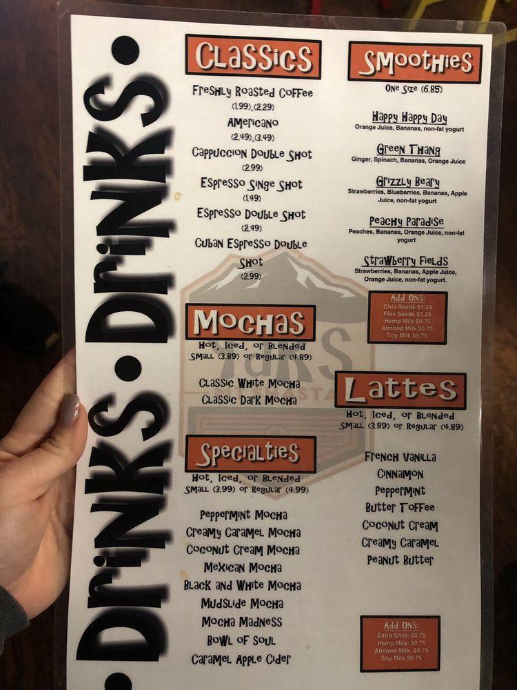 Menu at Yaks Mt Shasta Koffee and Eatery cafe, Mount Shasta, 333 N ...