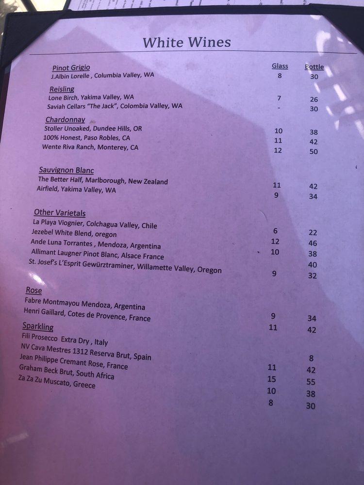Menu at Greenhouse Restaurant, Gig Harbor
