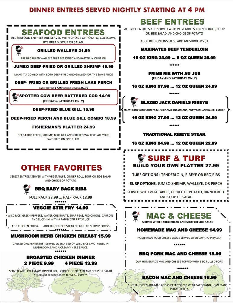 Menu at Three Guys & A Grill Restaurant, Elkhart Lake