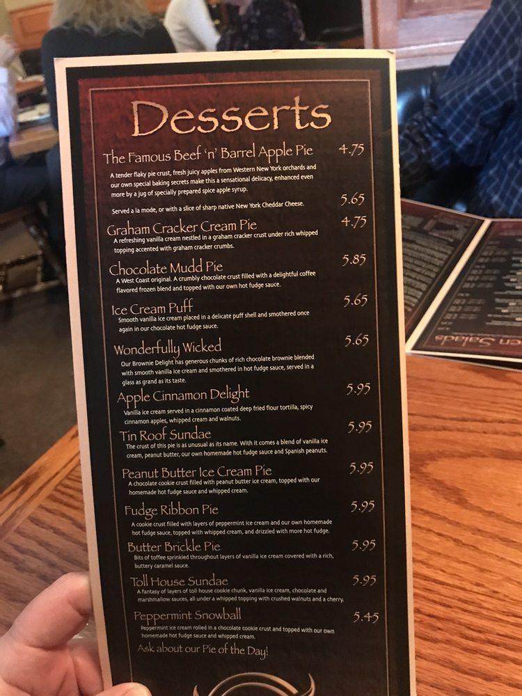 Menu at Beef-N-Barrel, Olean