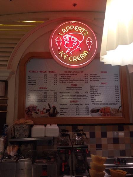 Menu at Lappert's Ice Cream desserts, Las Vegas