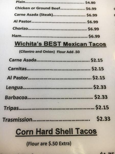 Carta del restaurante Pollo Express, Wichita