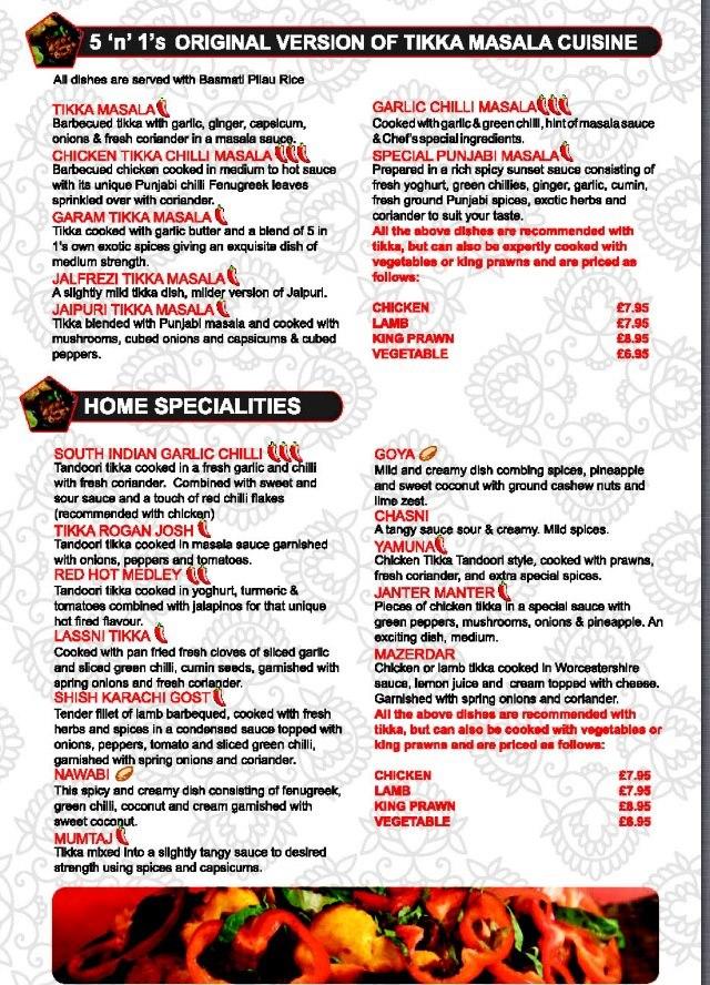 Menu at 5 N 1 fast food, Forfar