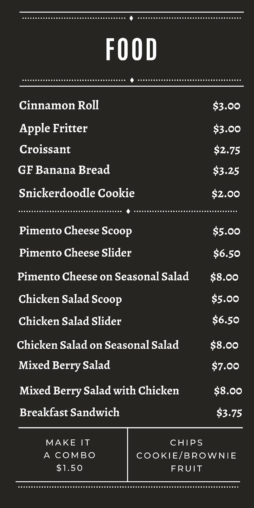 Menu at Fig Tree Cafe, Jonesboro
