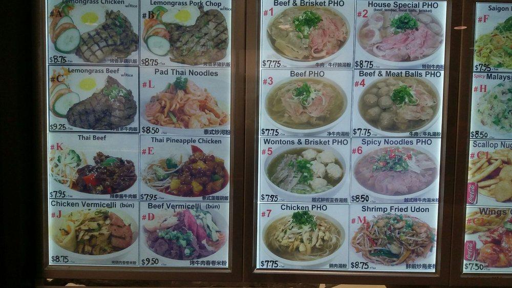 Menu at Saigon Express Restaurant, Toronto