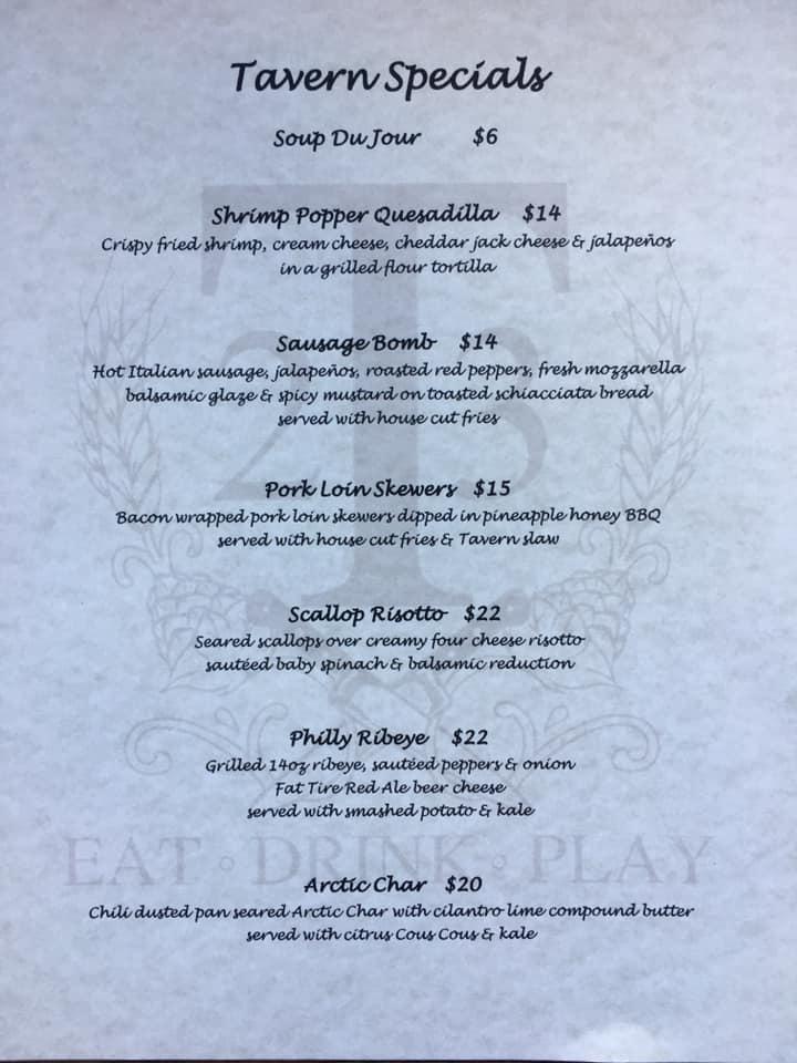 Menu at Tavern 23 pub & bar, Poughkeepsie