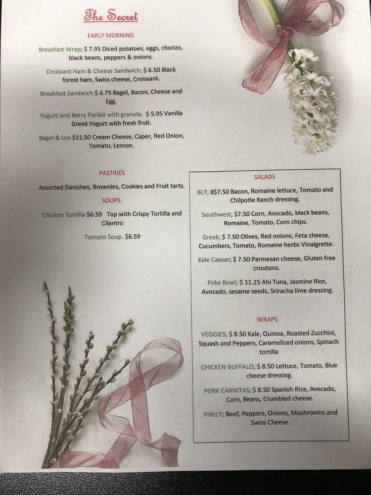 Menu at The Secret Basalt restaurant, Basalt