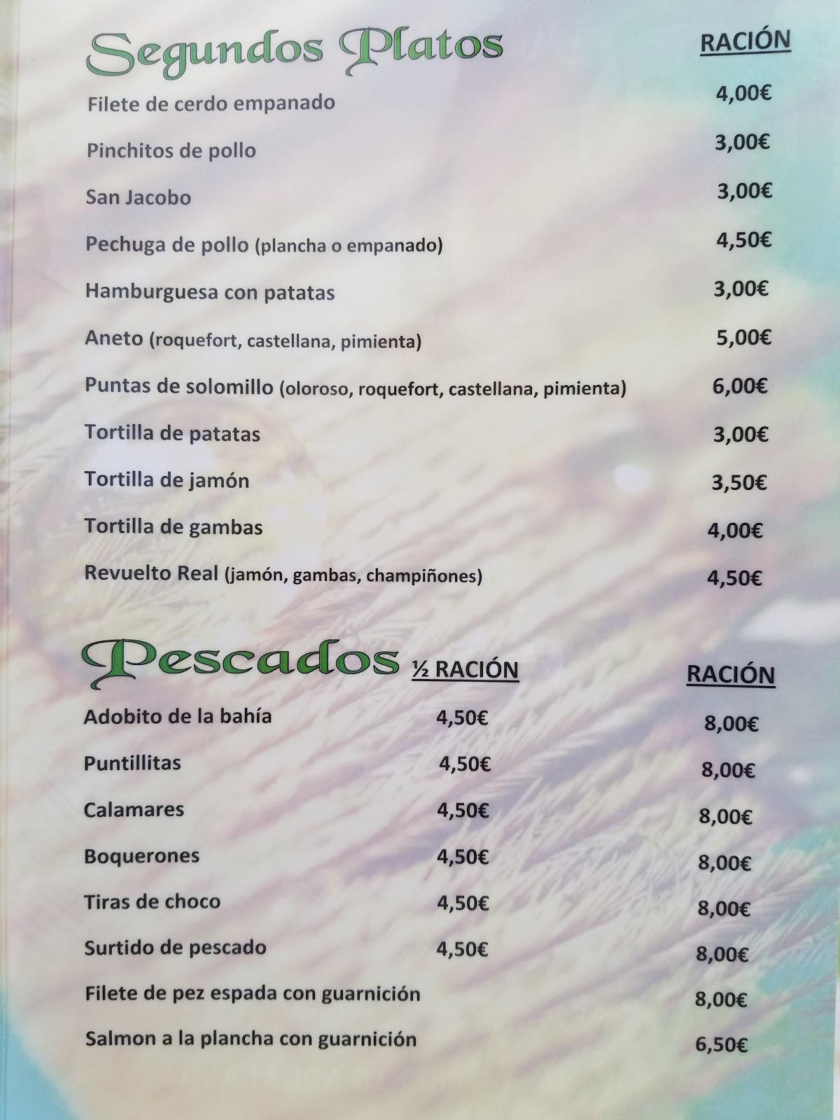 Menu at Venta El Pavo Real restaurant, El Puerto de Santa María