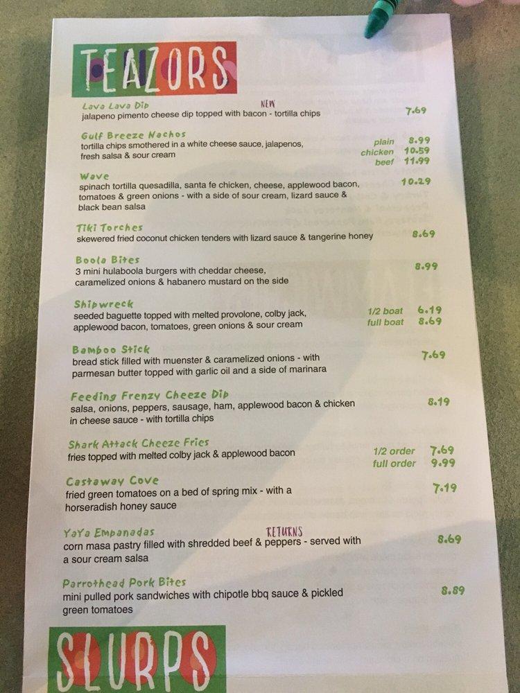 Menu at Flamingo Row restaurant, Paducah