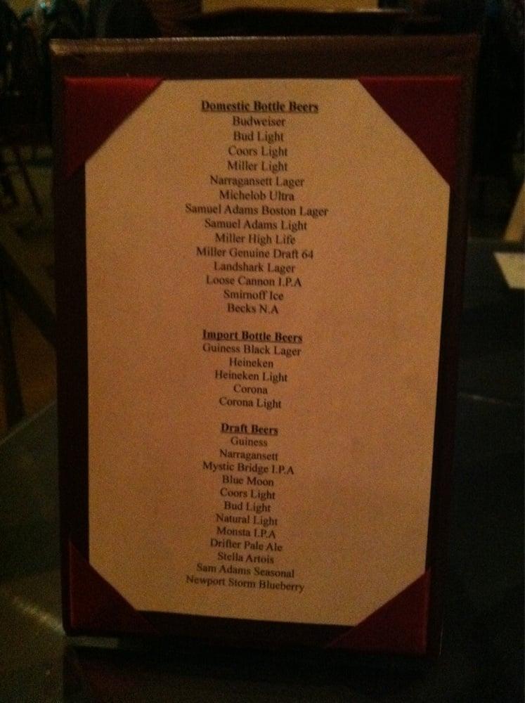 Menu at The Haversham restaurant, Westerly