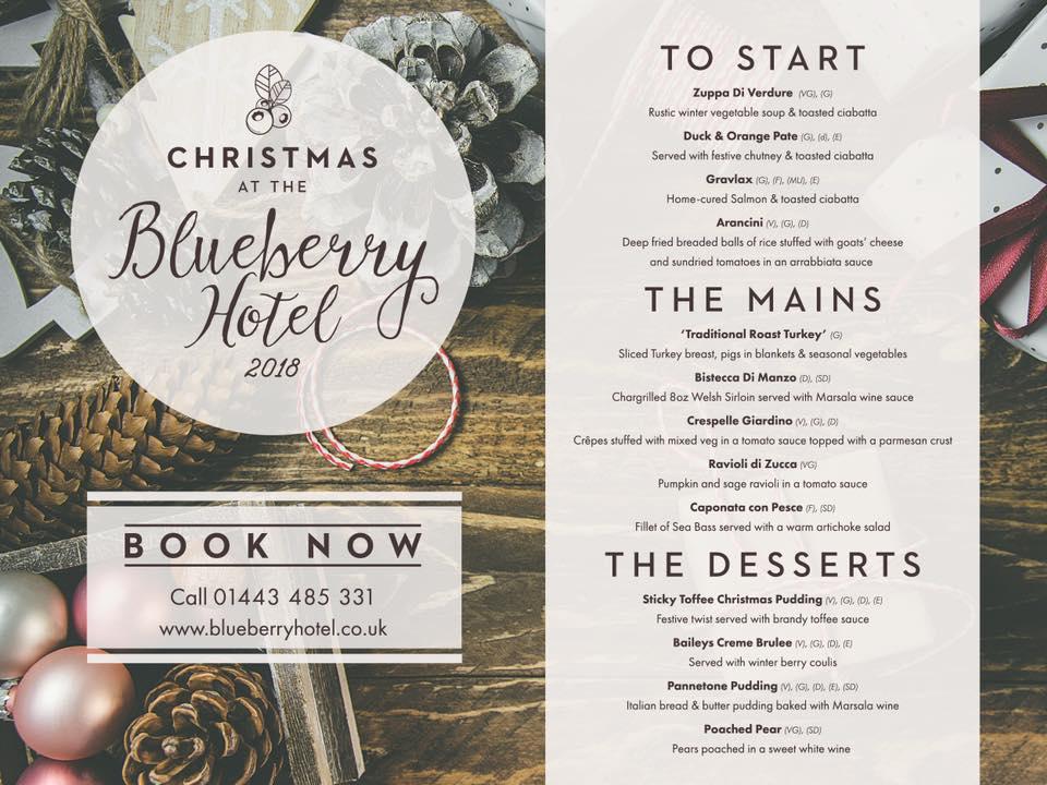 Menu at Blueberry Hotel pub & bar, Pontypridd
