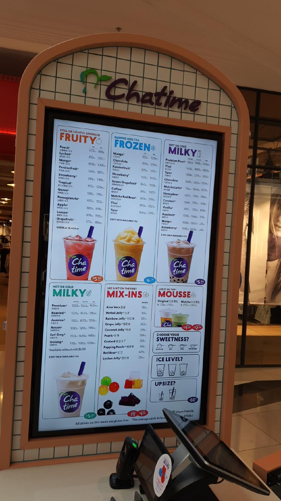 Menu at Chatime Chadstone, Chadstone