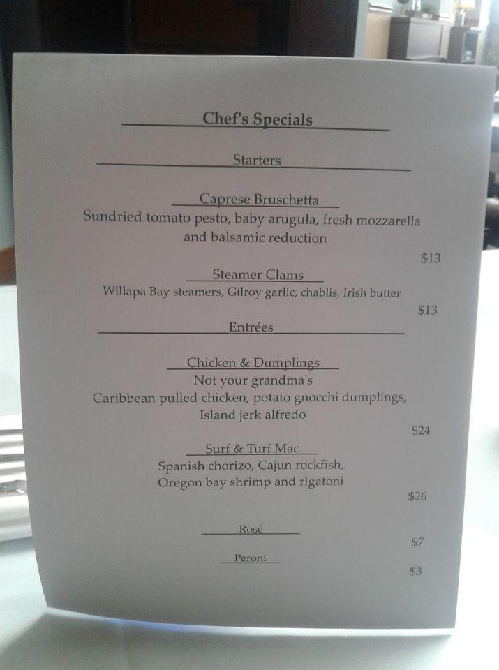 Menu at Fulio's Restaurant, Astoria