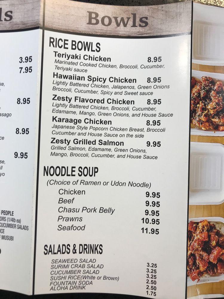 Menu at Good Friends Hawaiian Poke restaurant, Davis