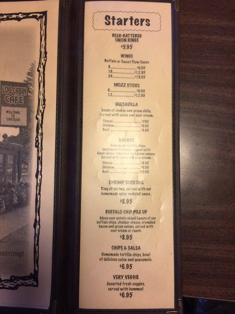 Menu at Log Cabin Cafe, Choteau