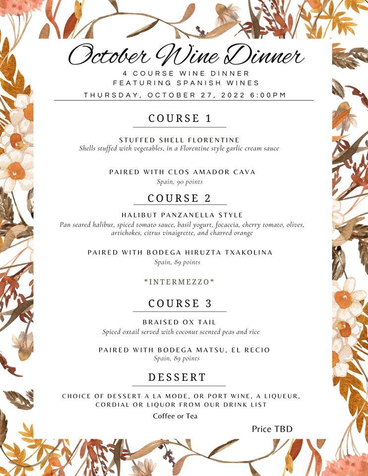 Menu at The Rose Plantation restaurant, Fruitland Park