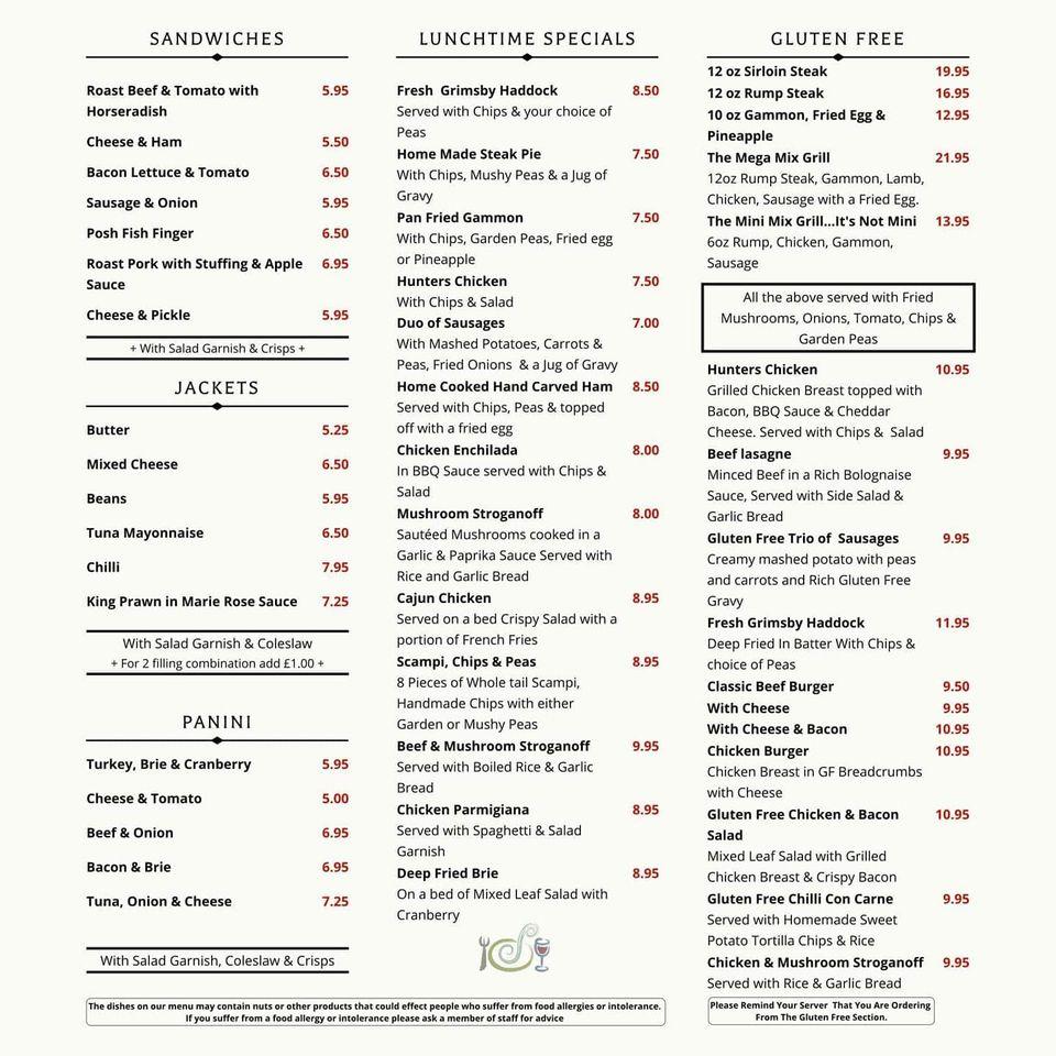 Menu at White Swan Inn pub & bar, Blyth, High Street
