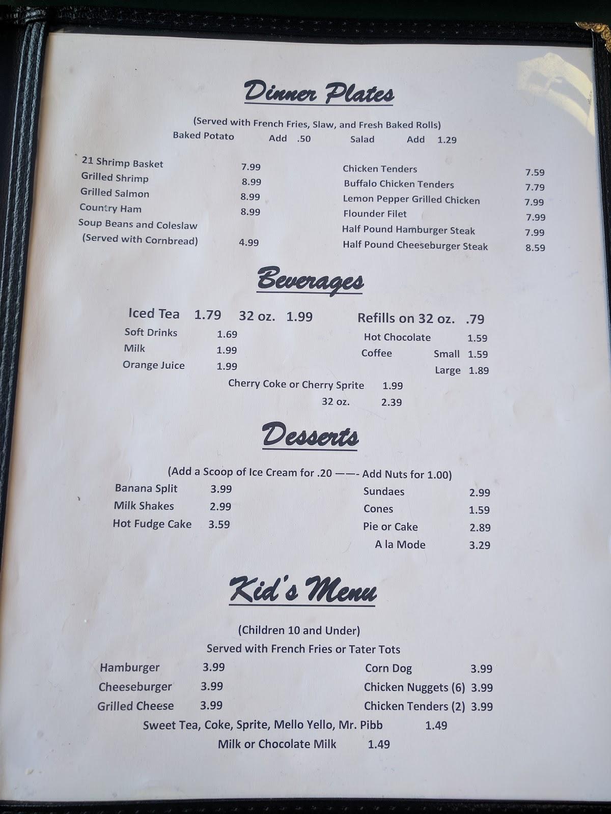 Menu at Campus Drive-In restaurant, Gate City, 432 Kane St
