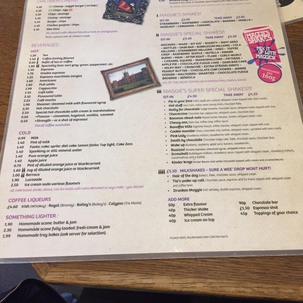 Menu at Maggie Mays Belfast Cafe, Belfast, 2 Malone Rd
