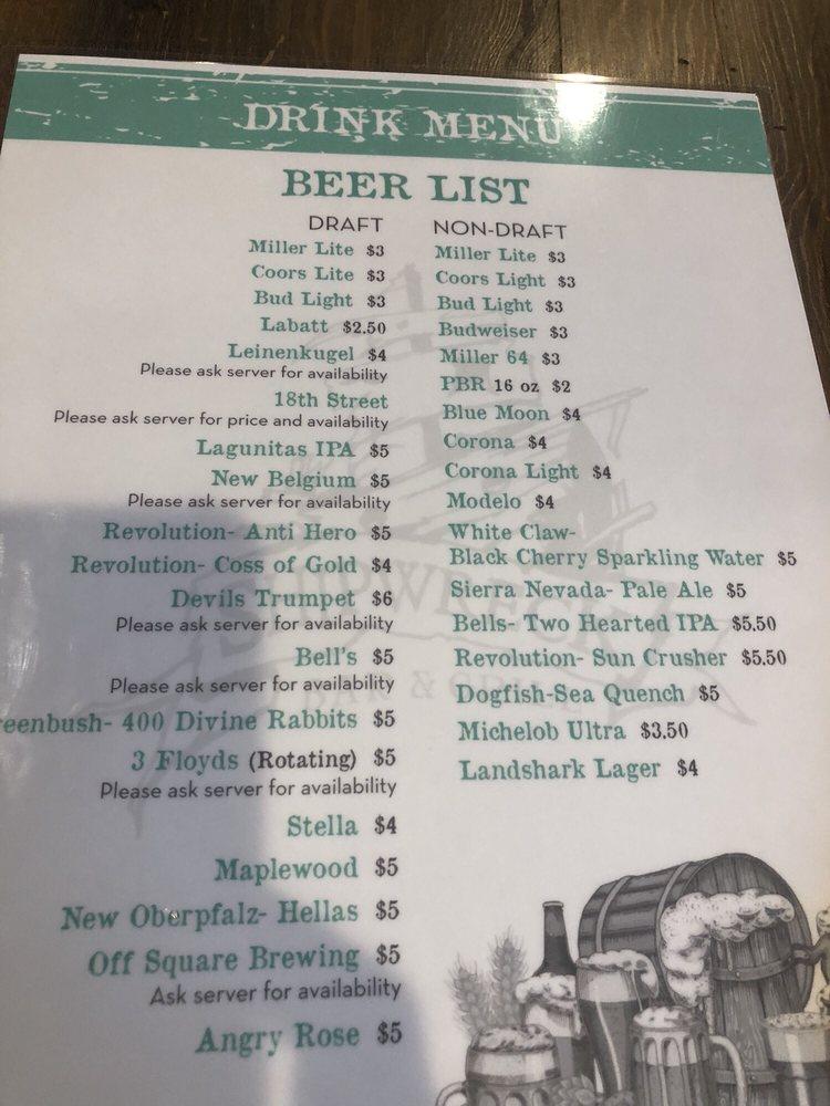 Menu at Shipwreck Bar & Grill, Griffith