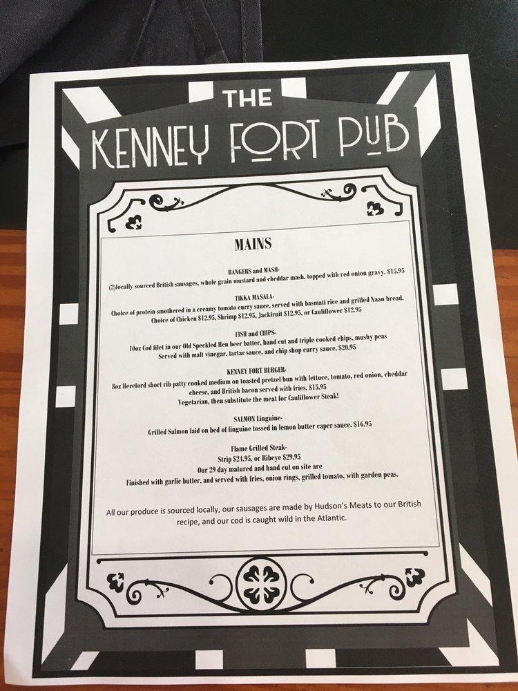 Menu at The Kenney Fort Pub, Round Rock