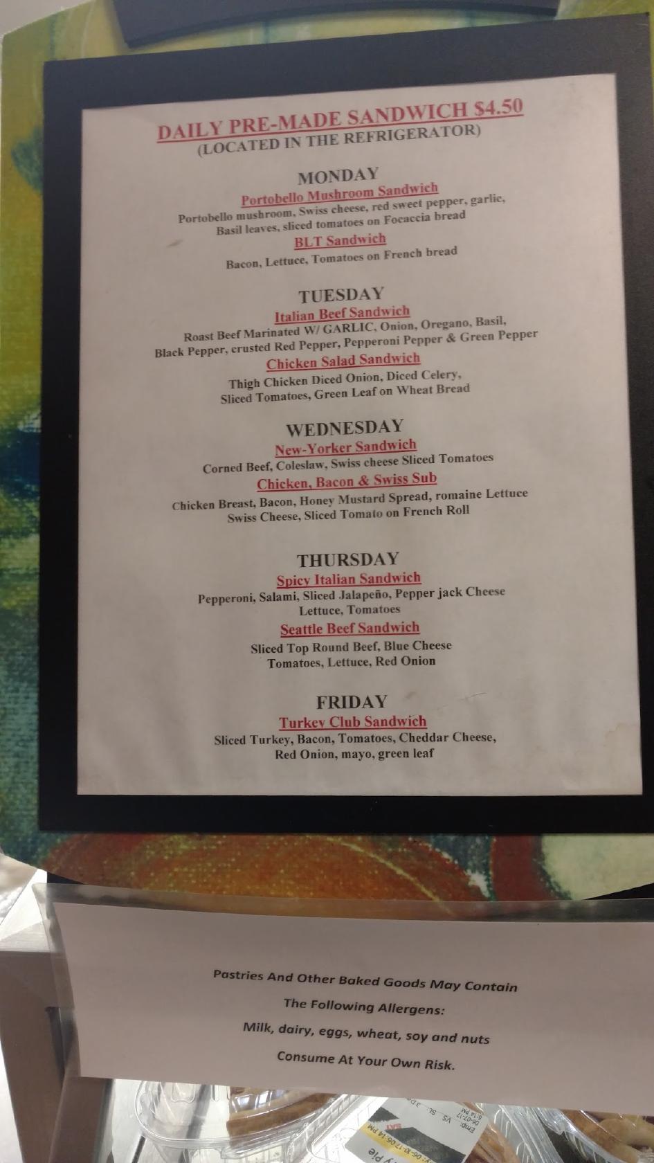 Menu at El Gato Cafe, Los Gatos