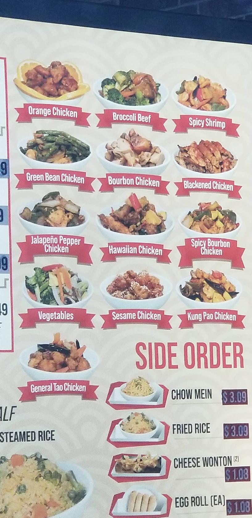 Menu at Chimex Express fast food, Oklahoma City, 937 SW 59th St