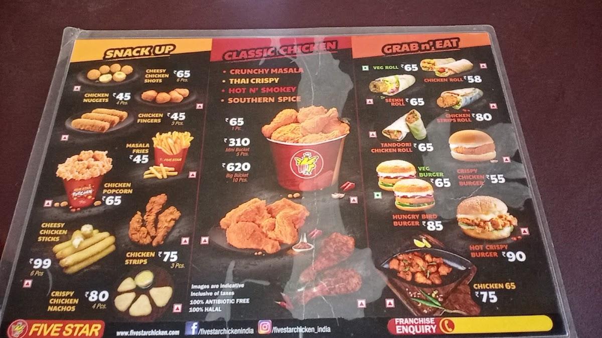 Menu at Five Star Chicken, Sri City