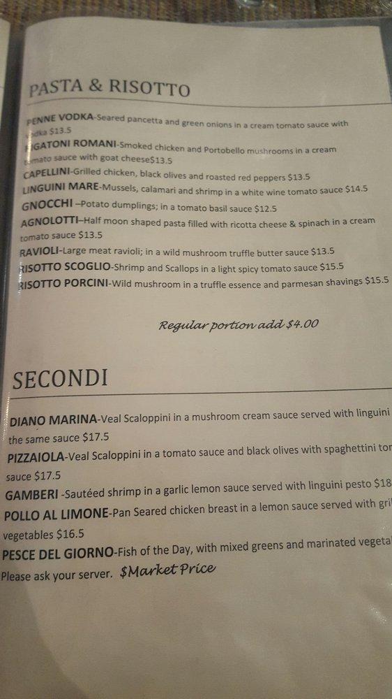 Menu at La Vecchia Restaurant Uptown, Toronto, Yonge St A
