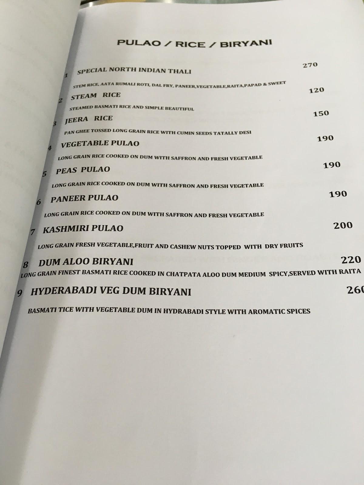 Menu at Jiva veg restaurant- pure vegetarian, Shillong