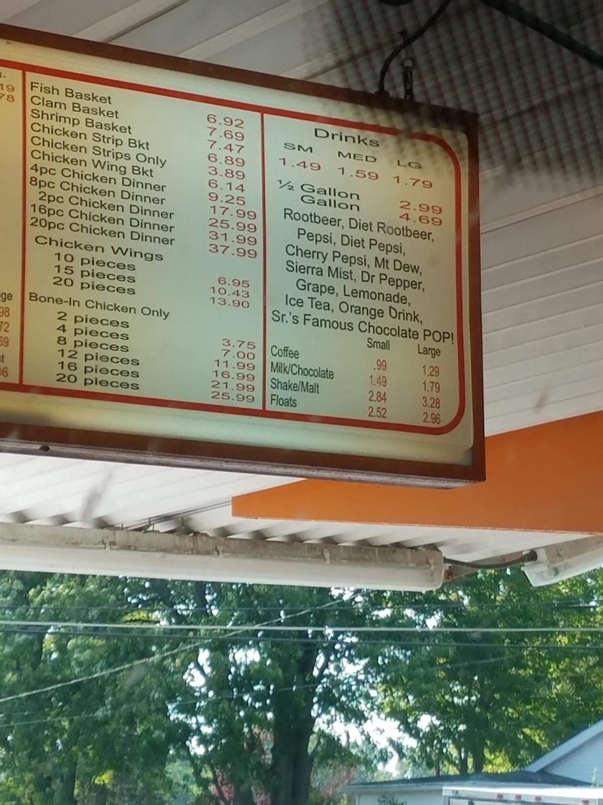 Menu at Short's Root Beer Stand fast food, Coldwater