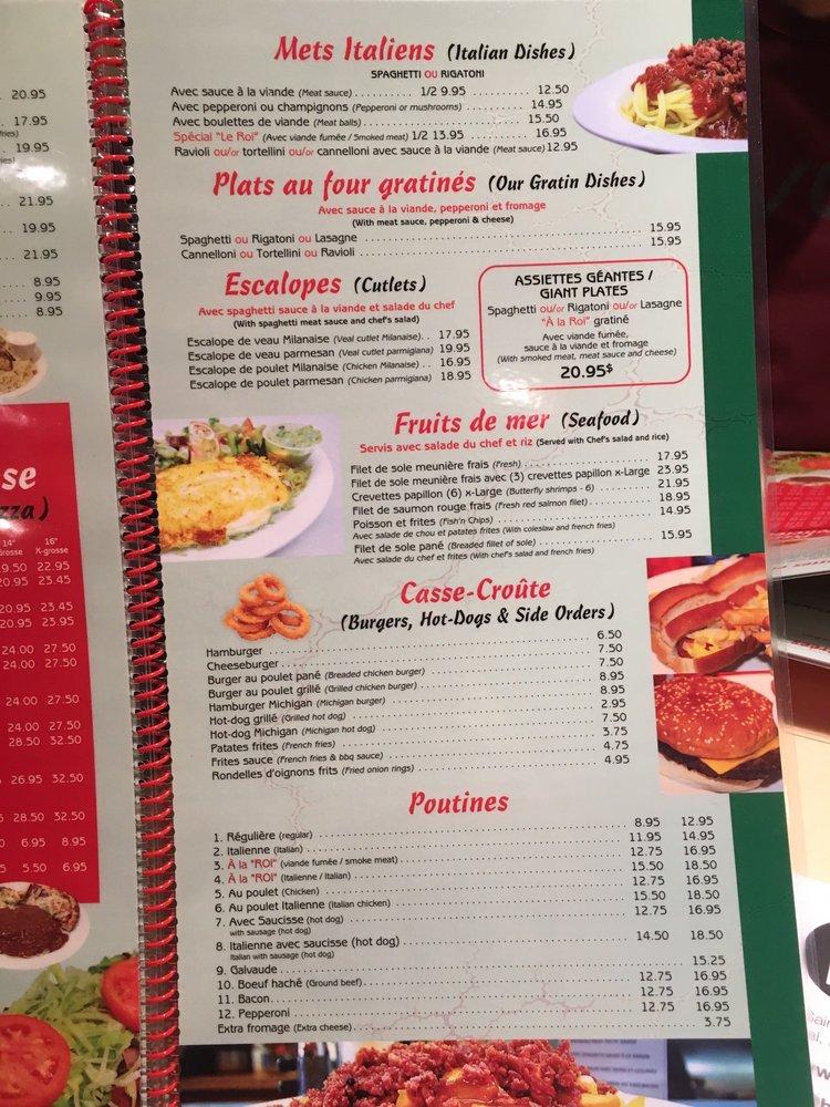 Carta del restaurante Le Roi du Smoked Meat, Montréal
